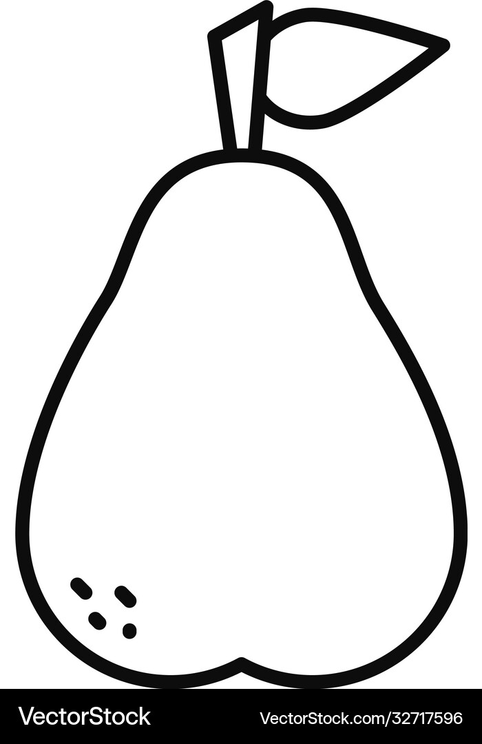 Pear fruit line style icon design Royalty Free Vector Image