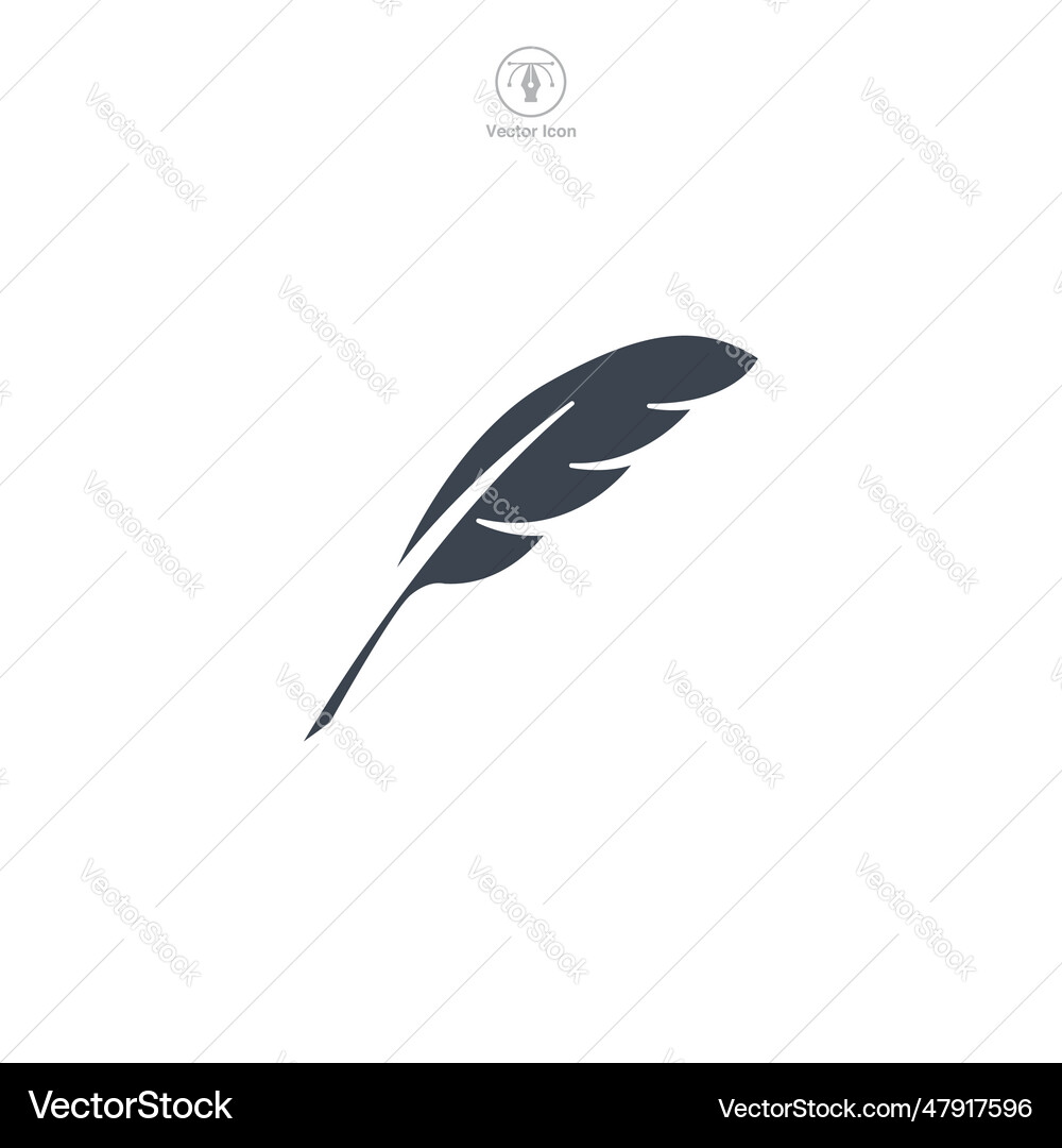 Quill pen icon symbol isolated on white background