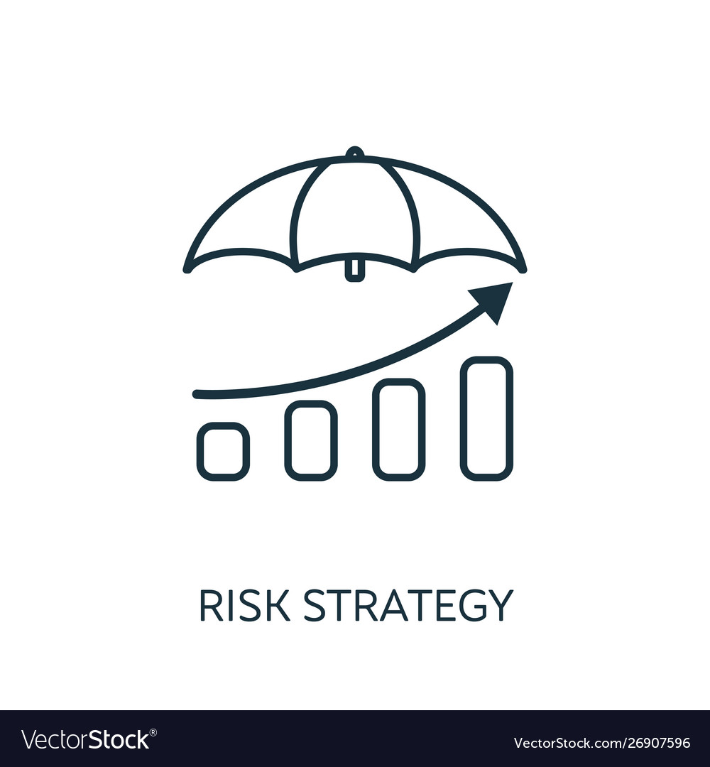 Risk strategy outline icon thin line concept Vector Image Risk strategy outline icon thin line concept Vector Image
