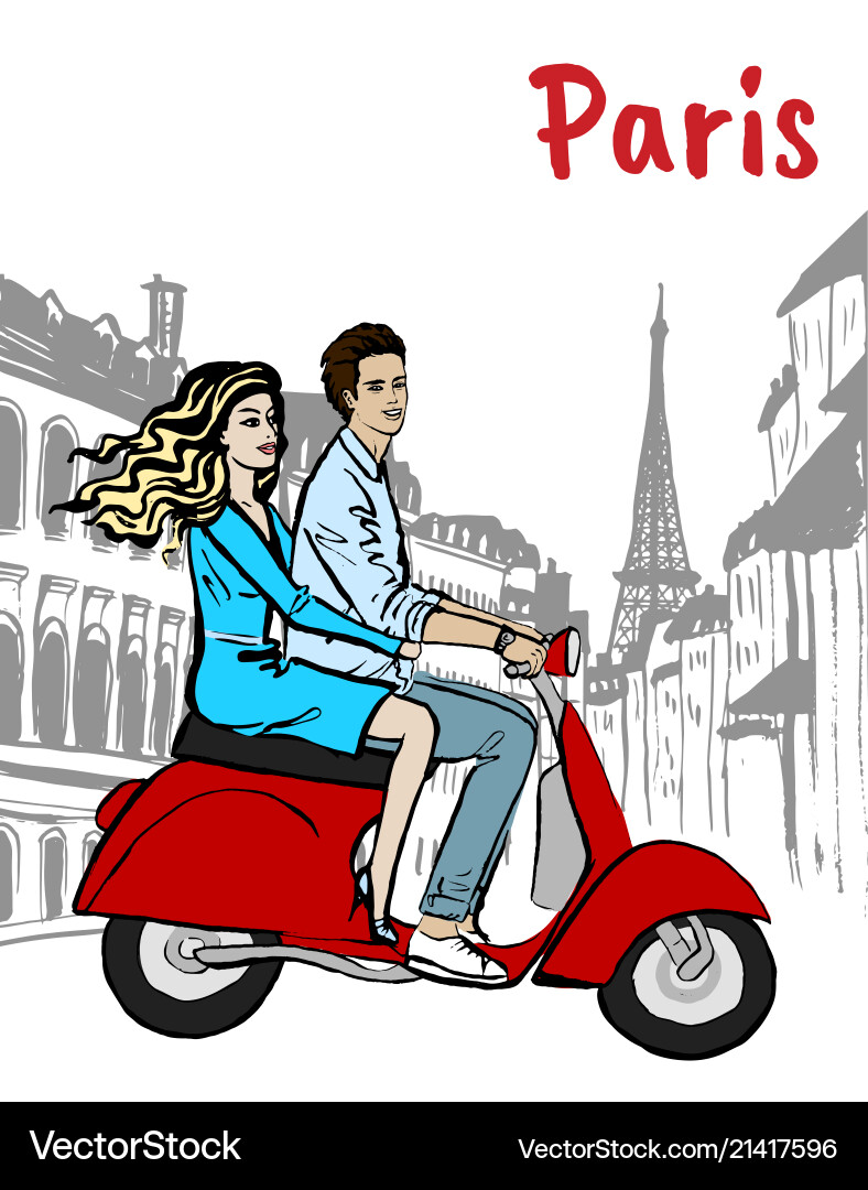 Street of paris Royalty Free Vector Image - VectorStock