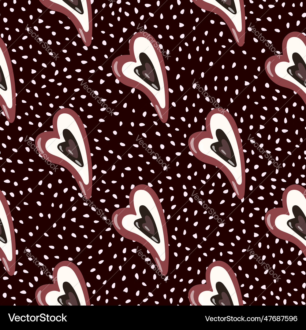 Vintage hearts seamless pattern 14 february Vector Image