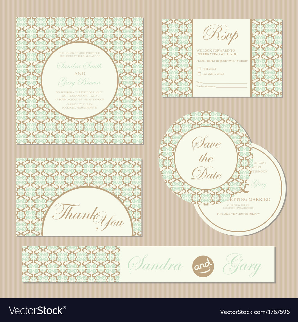 Wedding set Royalty Free Vector Image - VectorStock
