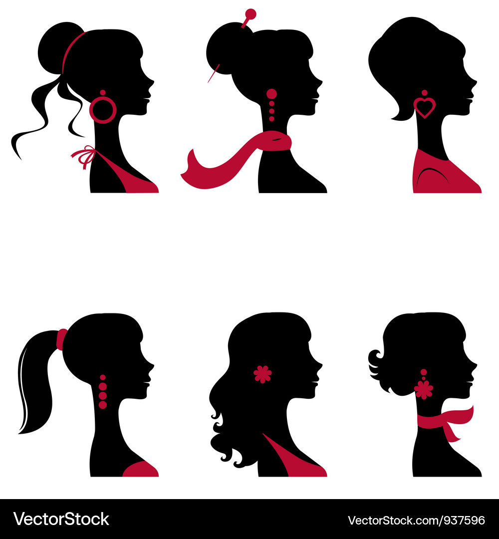 Women Head Silhouettes - Collection Royalty Free Vector