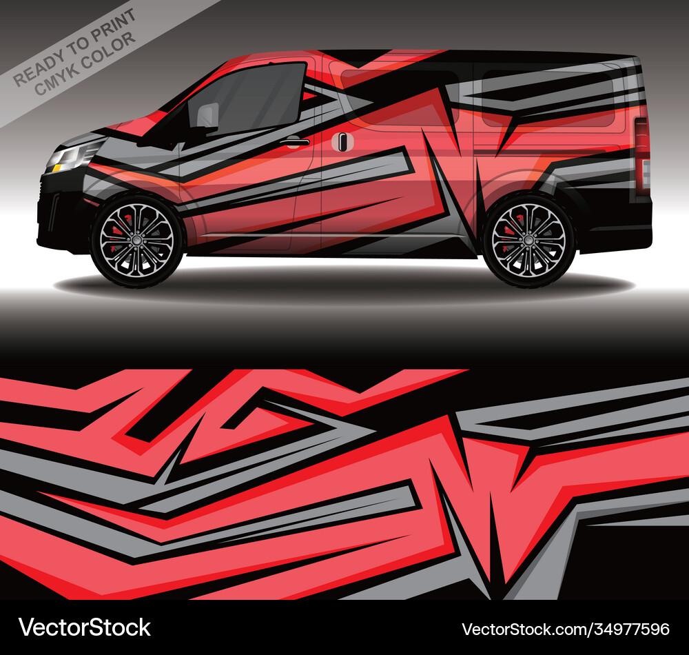 Wrap car decal design custom livery race rally Vector Image