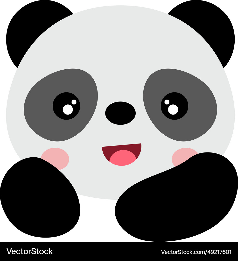 Adorable happy panda isolated on white Royalty Free Vector