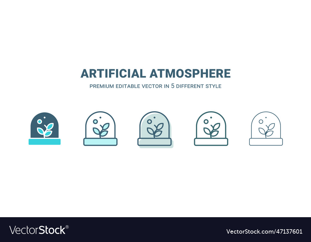 Artificial atmosphere icon in 5 different style Vector Image Artificial atmosphere icon in 5 different style Vector Image