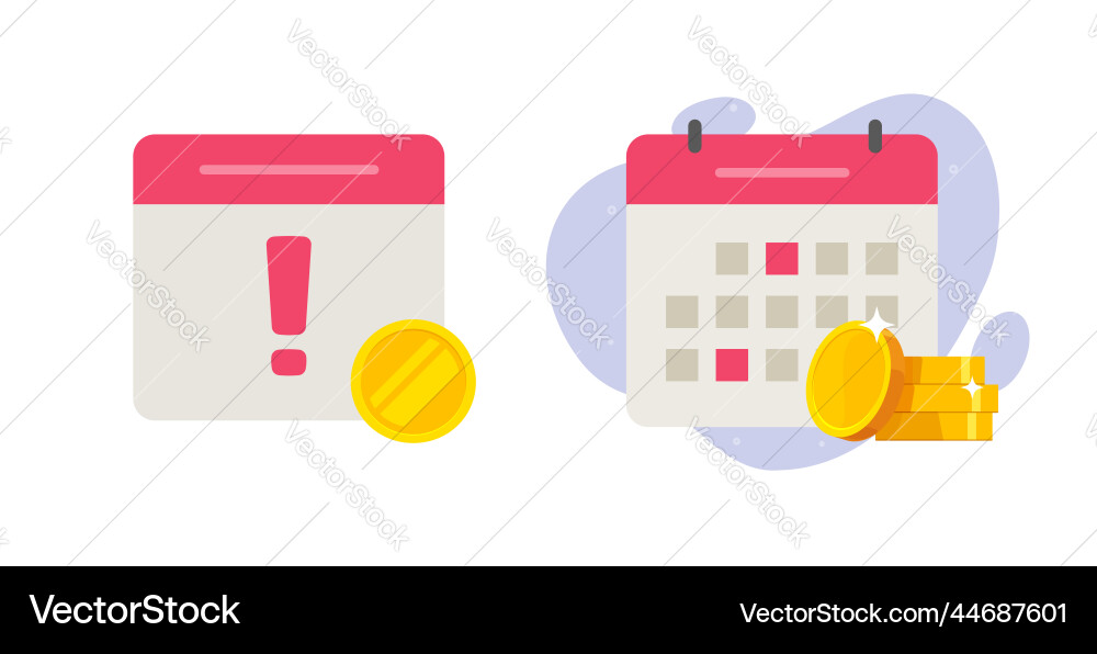 Calendar money payment recurring icon or annual Vector Image