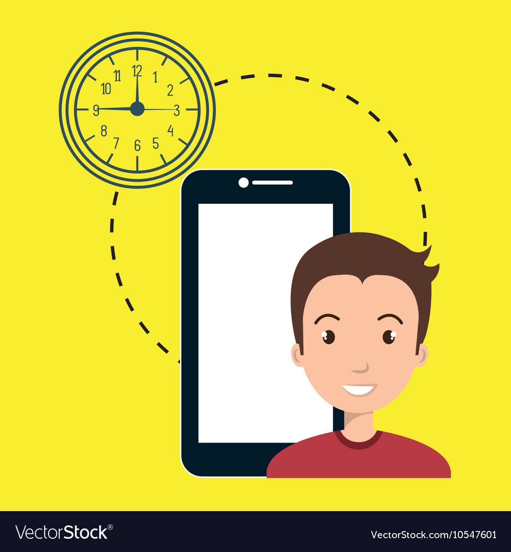 Cellphone man tools apps Royalty Free Vector Image