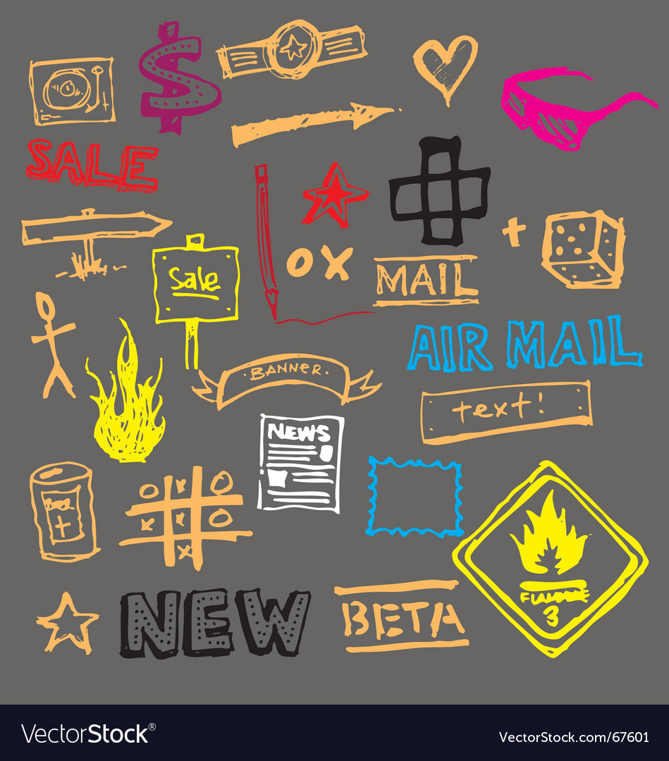 Doodle set Royalty Free Vector Image - VectorStock