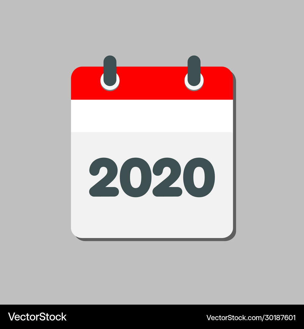 Icon calendar year 2020 in indonesia Royalty Free Vector