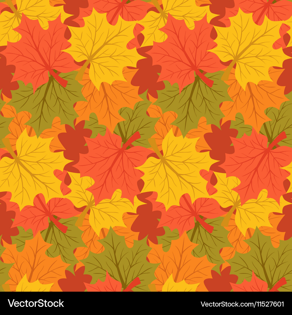 Maple leaves Autumn background Endless seamless Vector Image