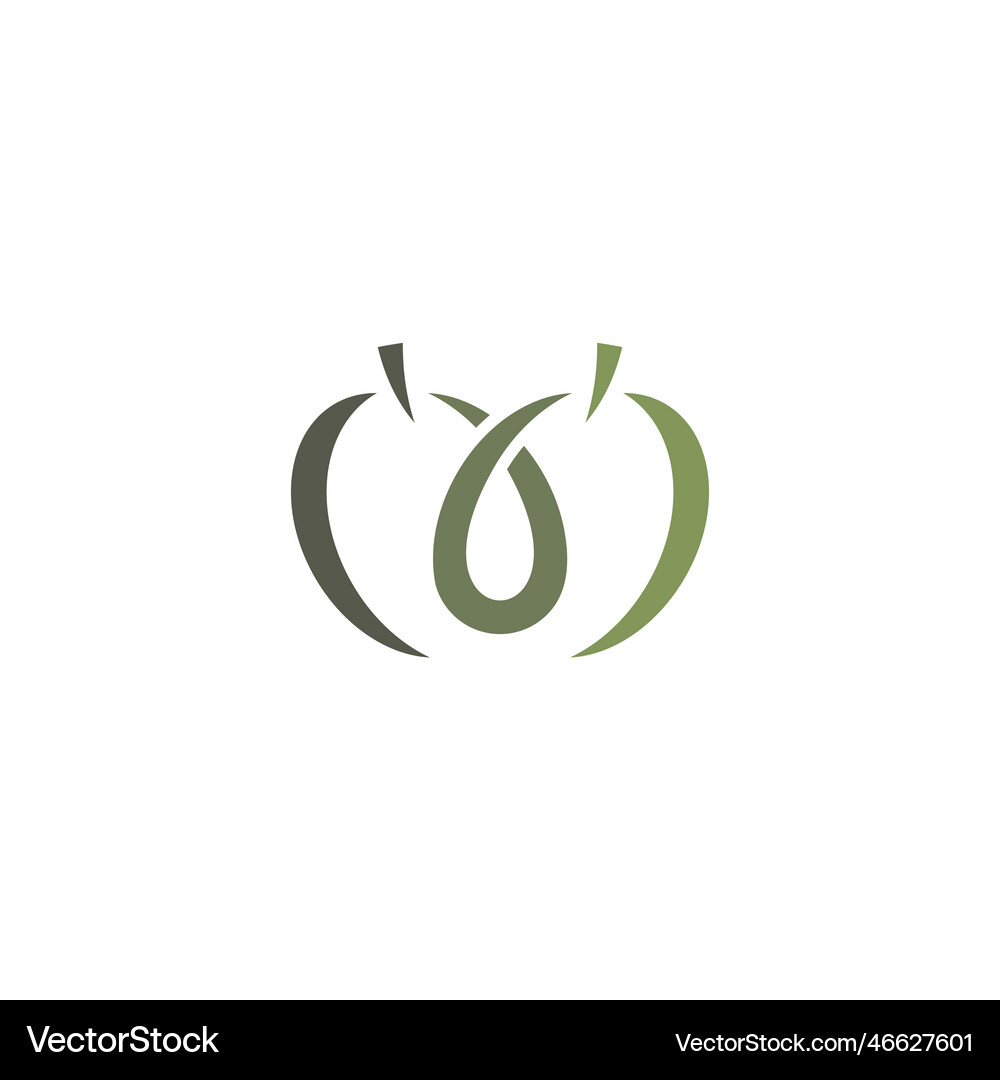 Olive heart logo icon Royalty Free Vector Image
