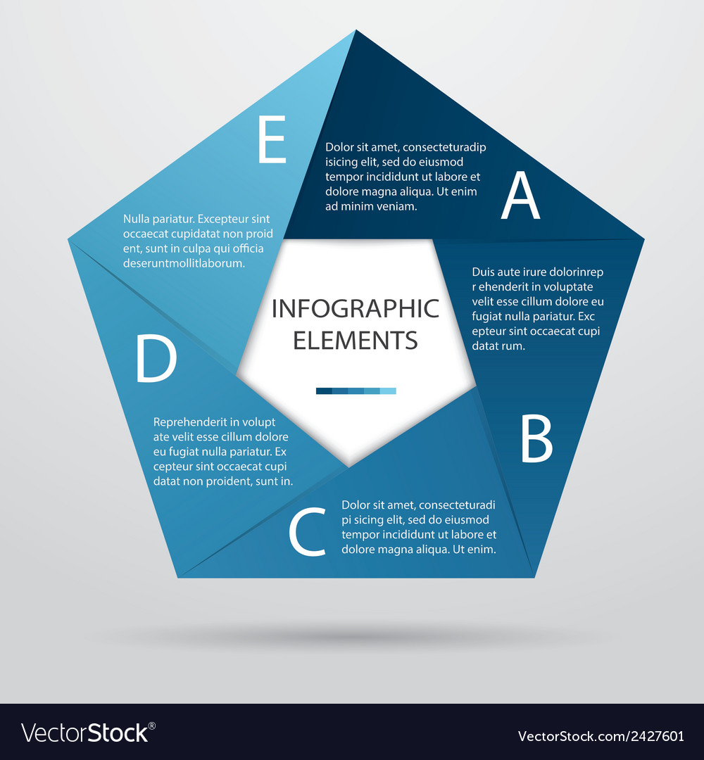 Pentagonal infographic Royalty Free Vector Image