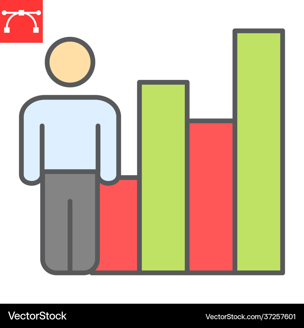 Performance review color line icon career Vector Image
