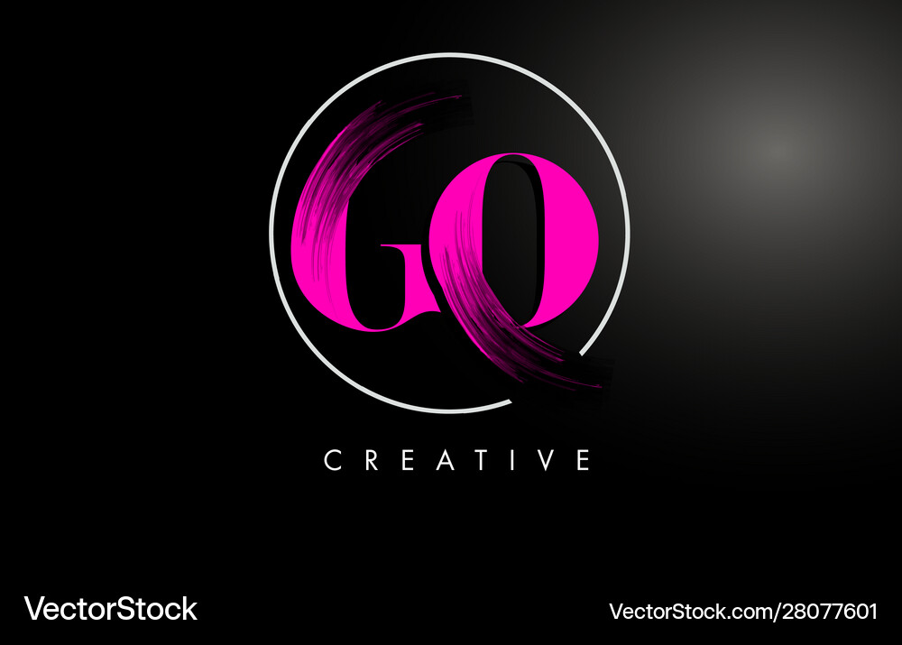Pink go brush stroke letter logo design Royalty Free Vector