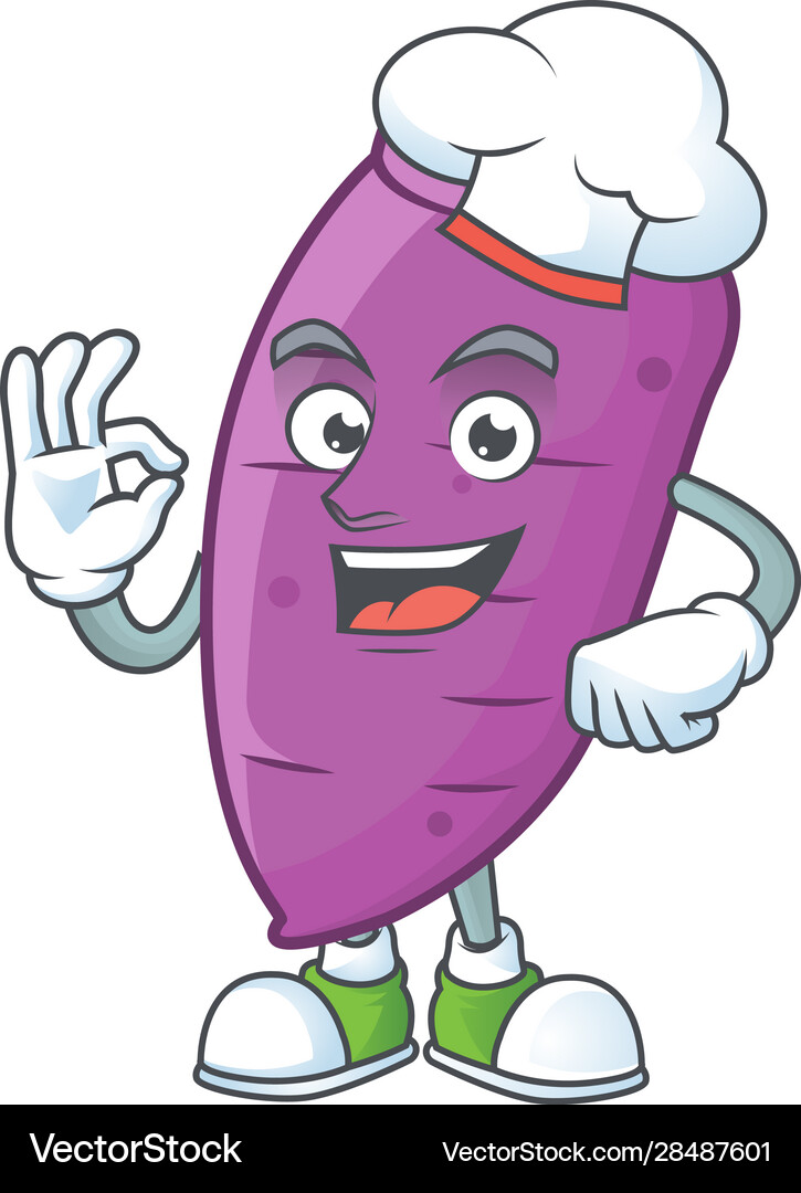 Smiley face chef okinawa yaw character with white Vector Image