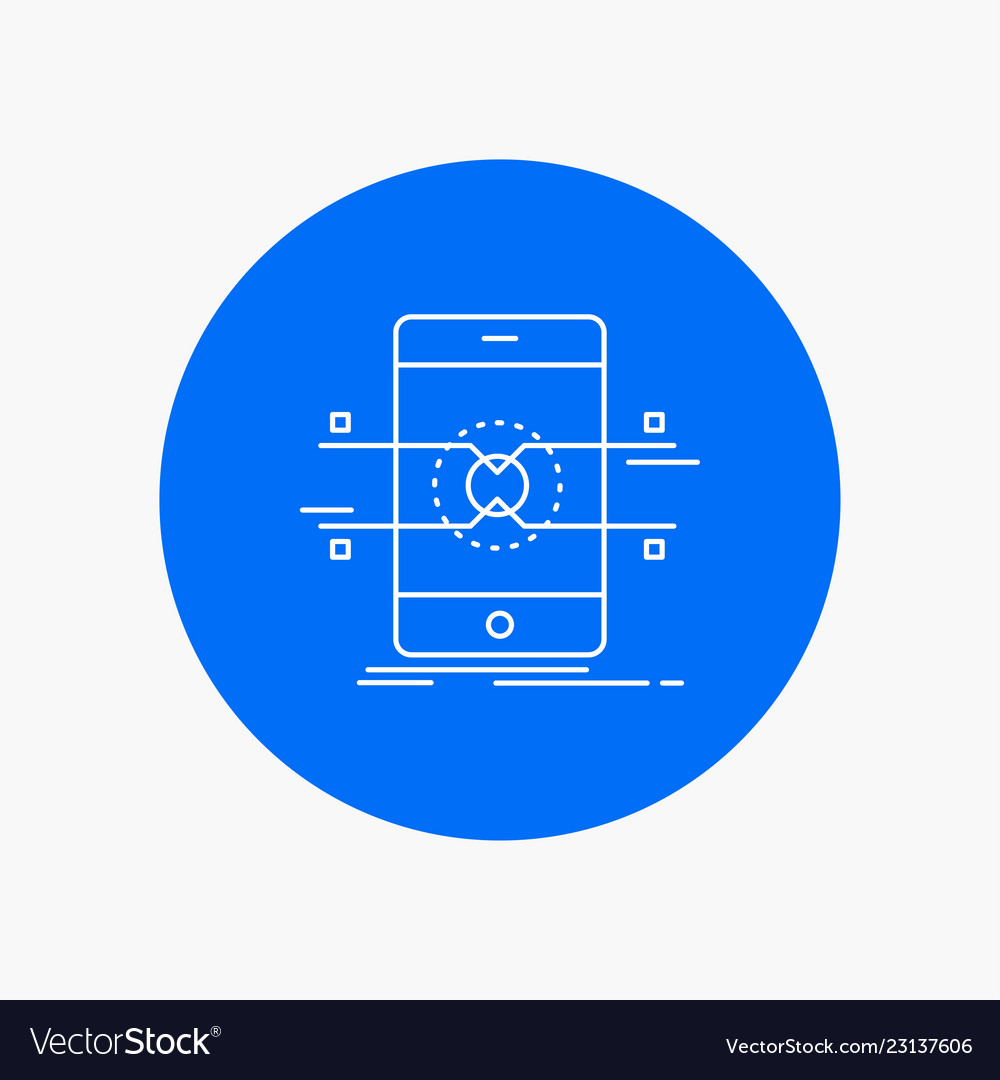 Api interface mobile phone smartphone white line Vector Image Api interface mobile phone smartphone white line Vector Image