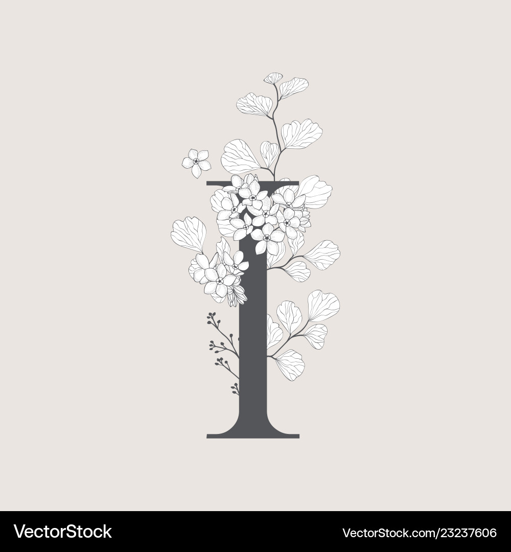 Blooming floral number 1 monogram and logo Vector Image