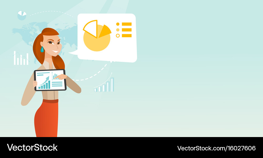 Businesswoman presenting report on tablet computer