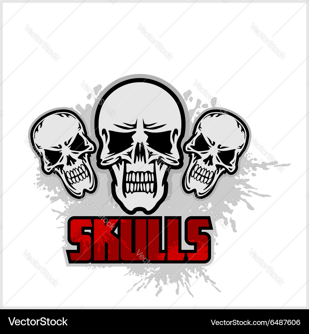 Cartoon skulls design Royalty Free Vector Image