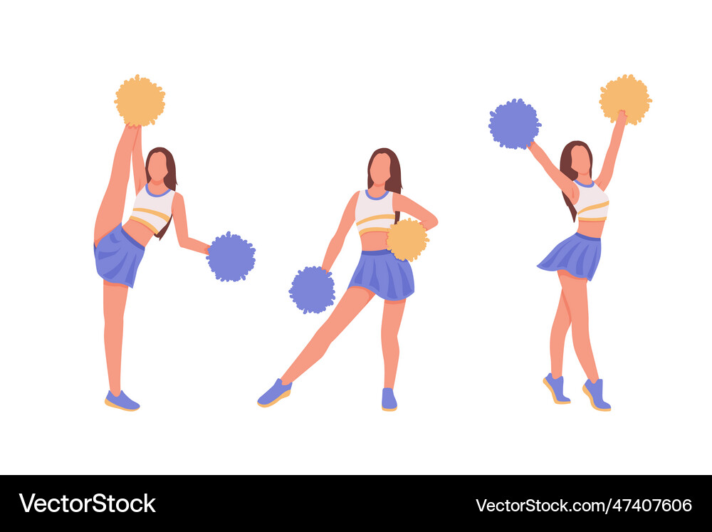 Cheerleading squad entertaining audience Vector Image