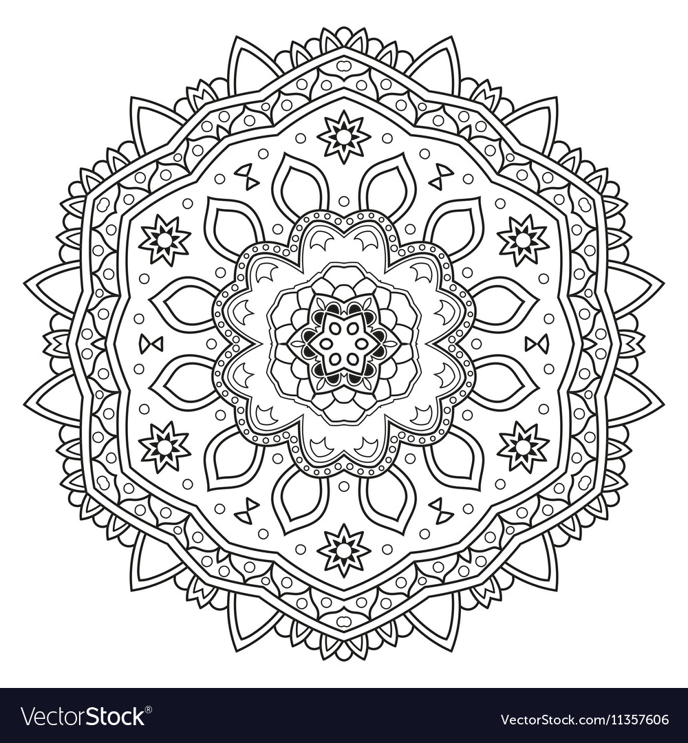 Circle mandala pattern Royalty Free Vector Image