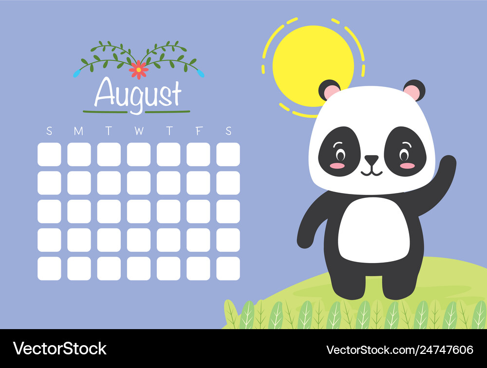 Cute animals calendar Royalty Free Vector Image