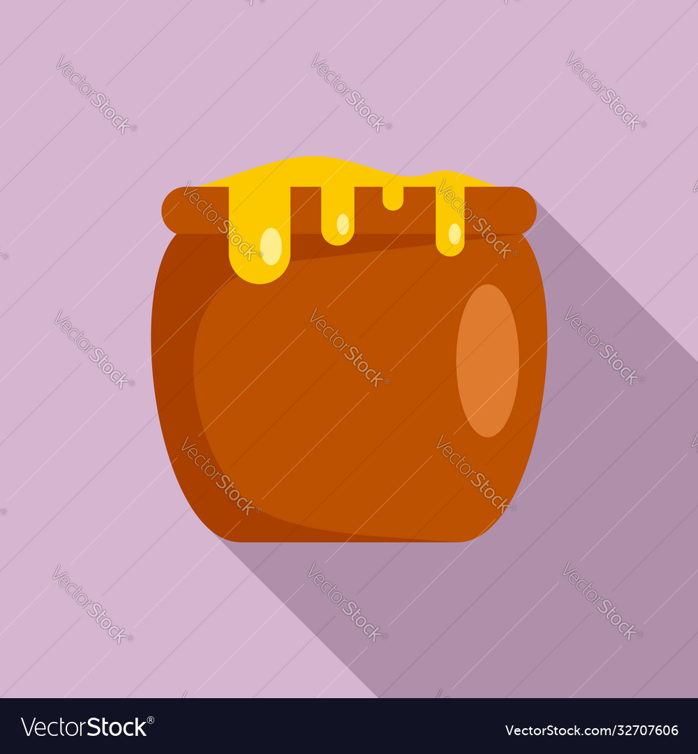 Honey jar icon flat style Royalty Free Vector Image