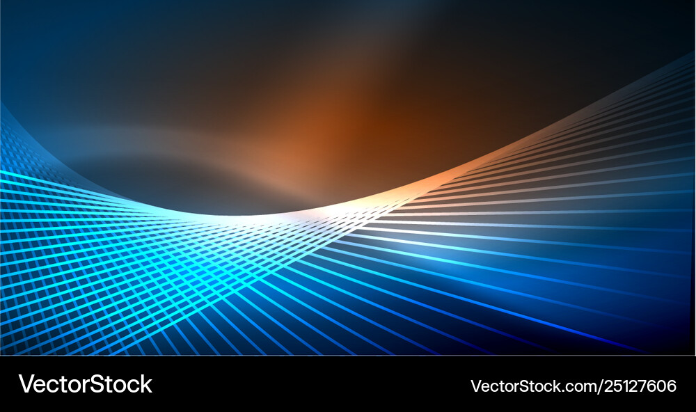 Neon glowing techno lines blue hi-tech futuristic Vector Image