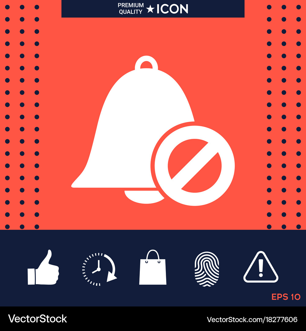 No bell icon prohibition sign stop symbol Vector Image