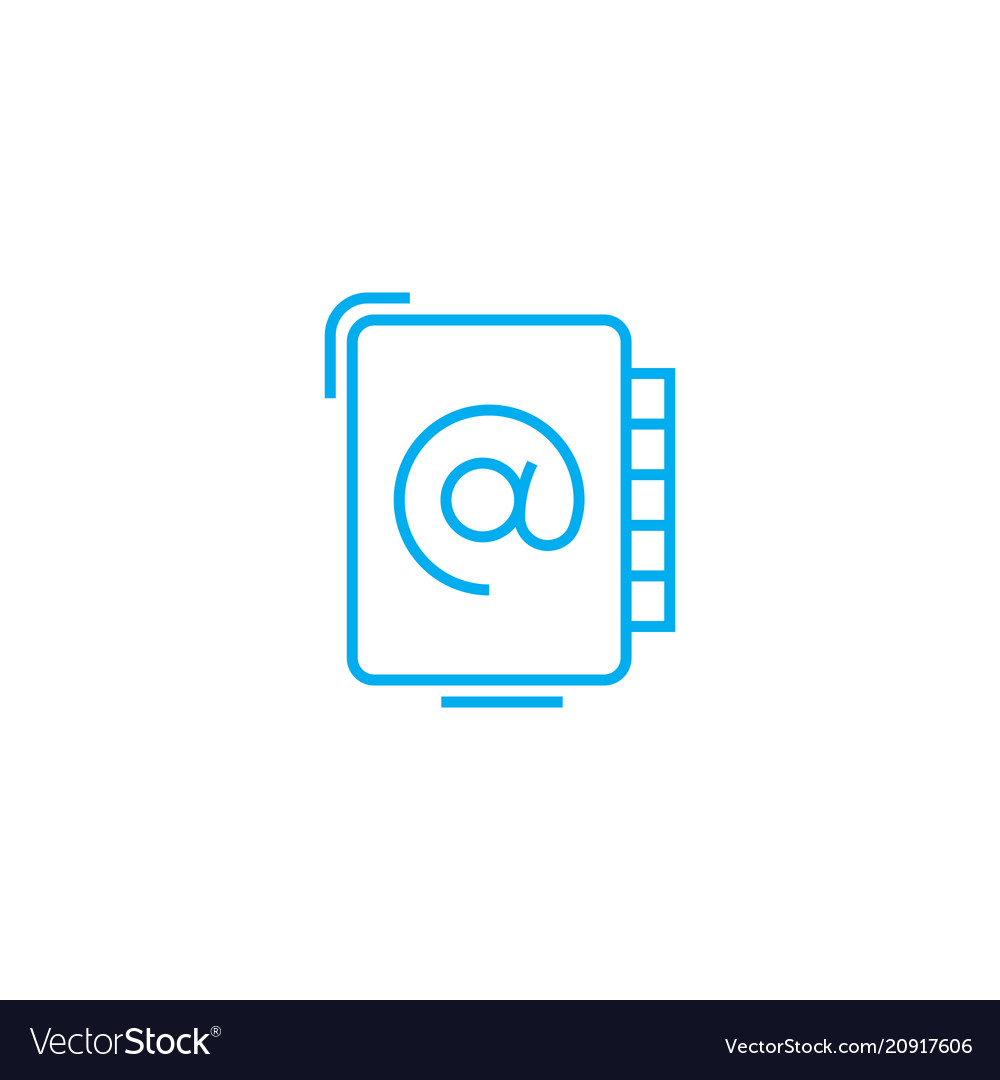 Notebook linear icon concept line Royalty Free Vector Image