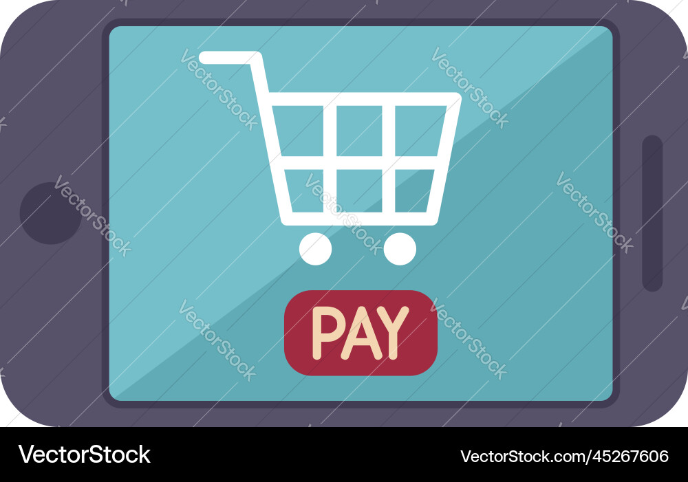 Pay shop icon flat online money Royalty Free Vector Image