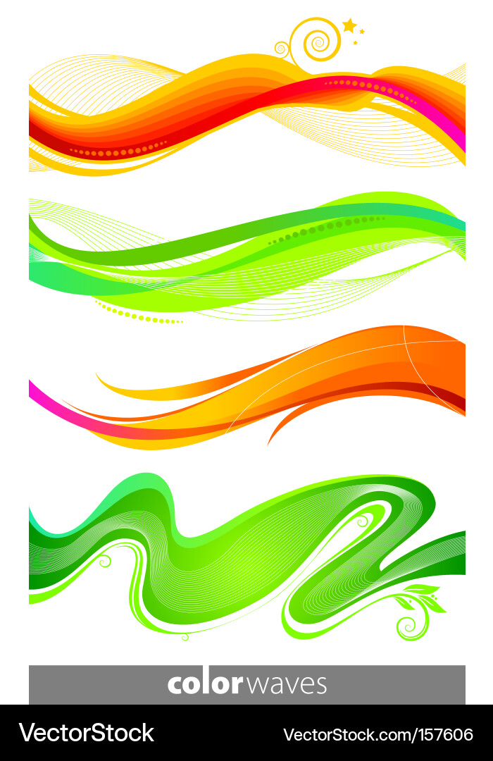 Set of colorful waves Royalty Free Vector Image
