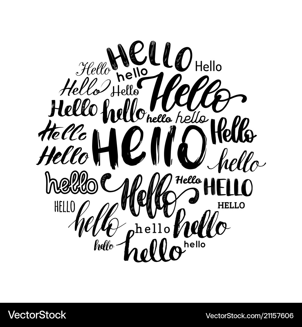 Set of handwritten phrase hello calligraphy Vector Image