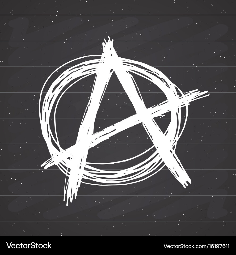 Anarchy sign hand drawn sketch textured grunge Vector Image