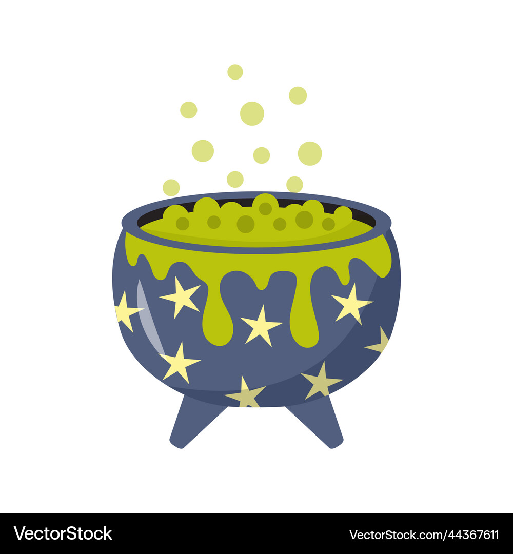 Boiling cauldron of potion for halloween Vector Image