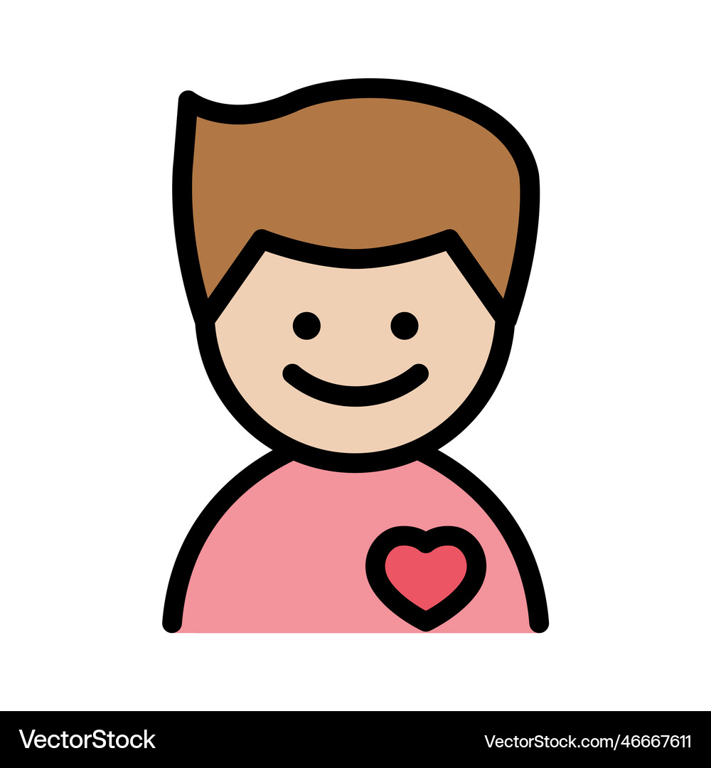 Boyfriend color line icon Royalty Free Vector Image