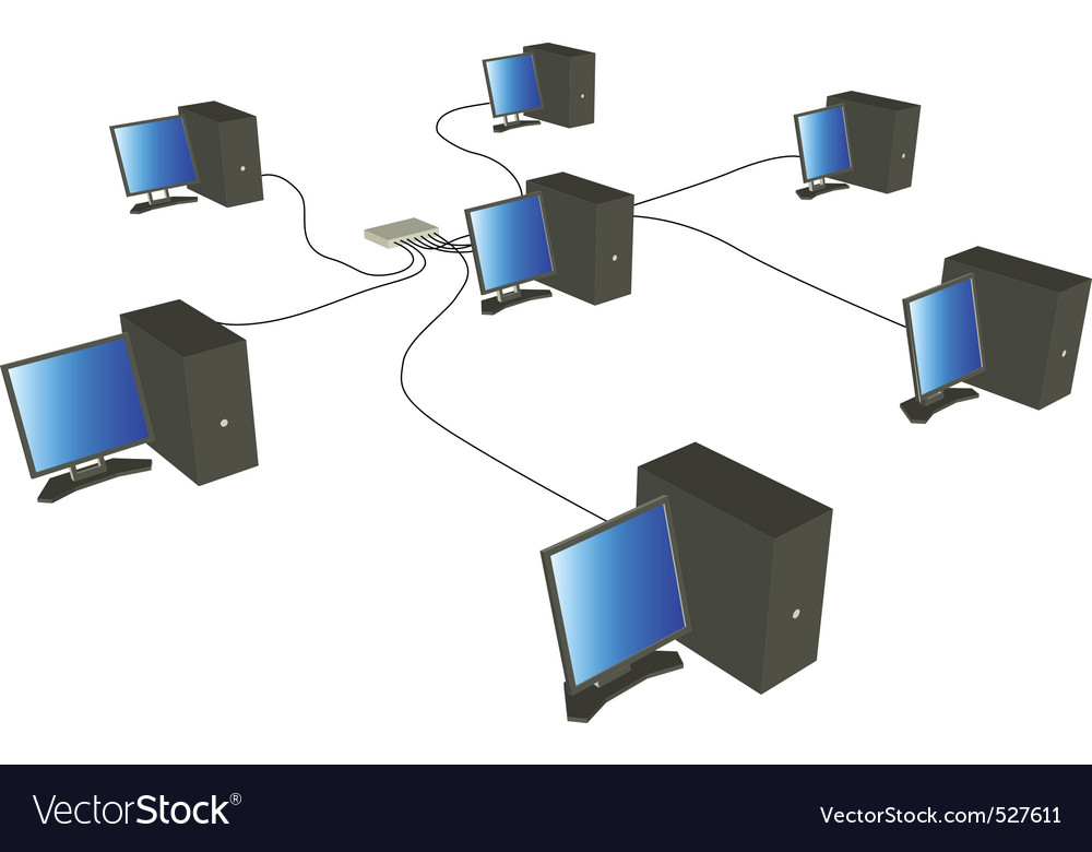 Computer network Royalty Free Vector Image - VectorStock