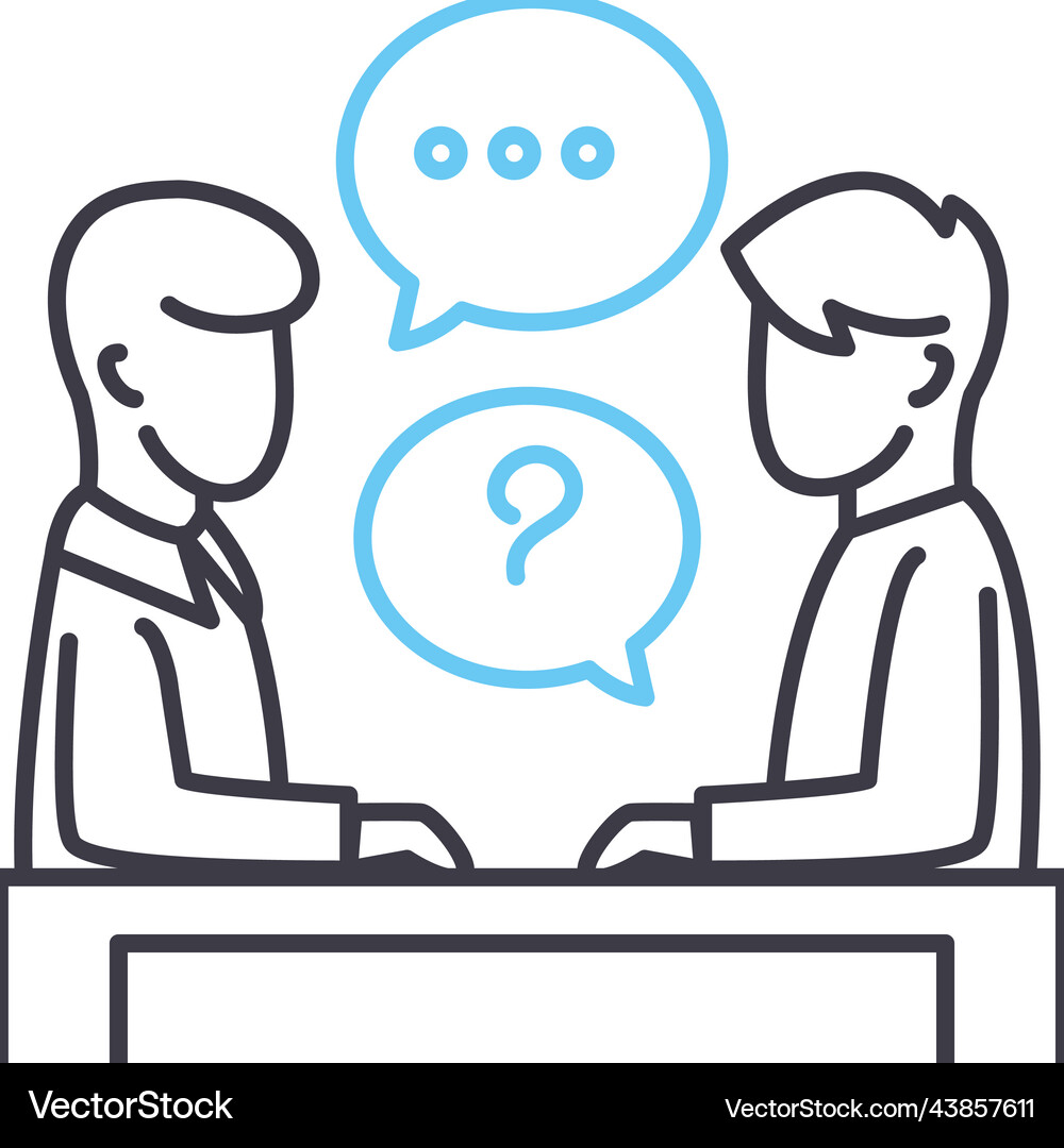 Consultation line icon outline symbol Royalty Free Vector