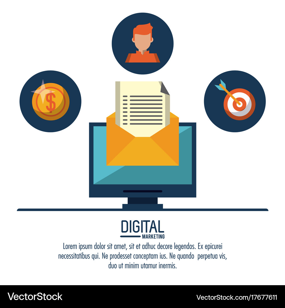 Digital marketing and advertising Royalty Free Vector Image