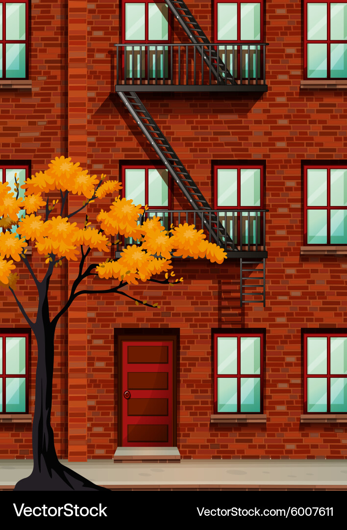 Fire escape of apartment building Royalty Free Vector Image