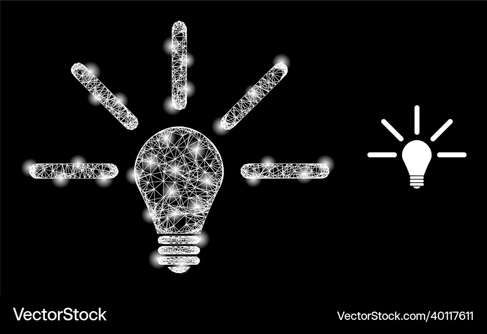 Flare network bulb light with color glare spots Vector Image
