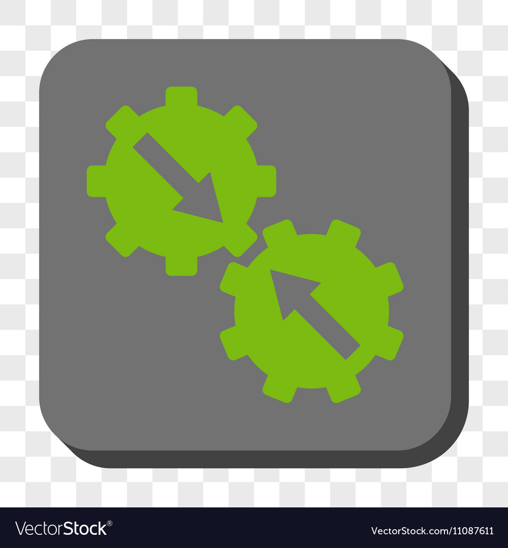 Gear Integration Rounded Square Button Royalty Free Vector