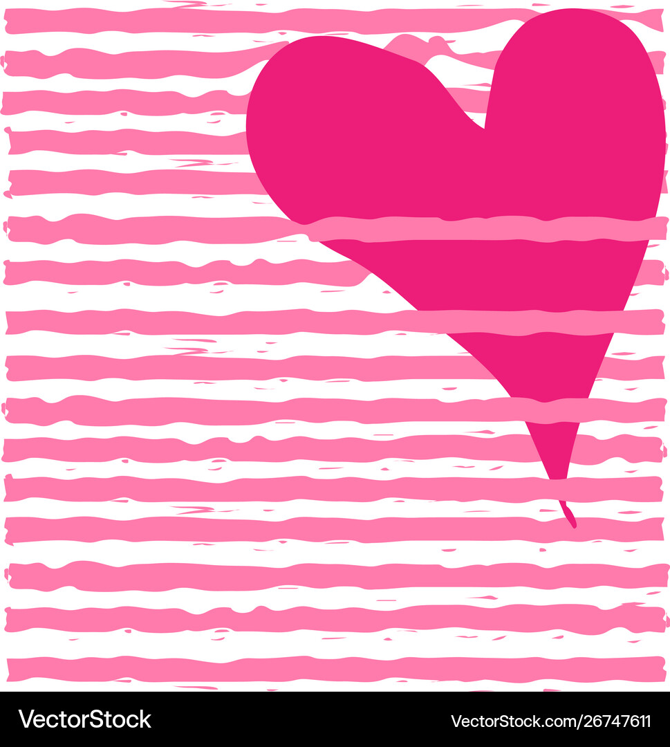 Horizontal color stripes for background and heart Vector Image