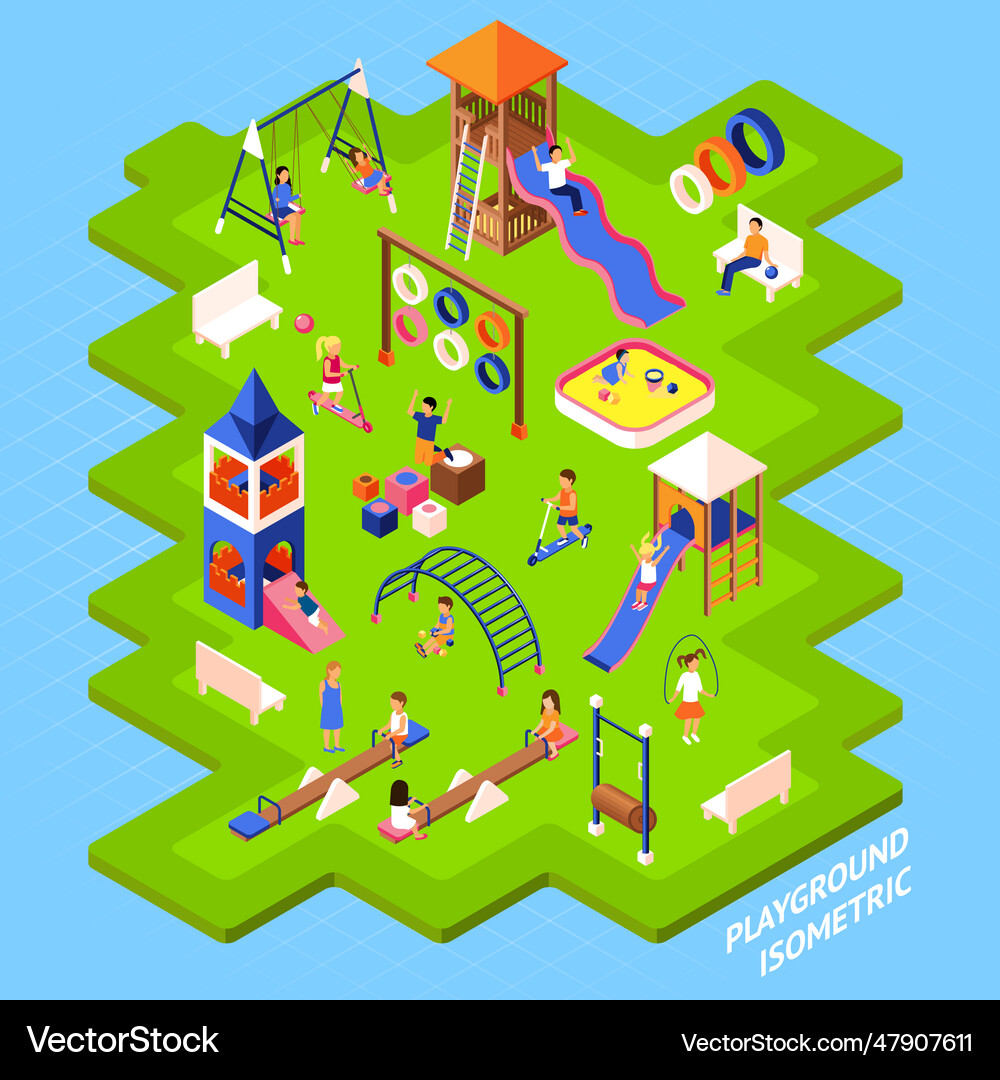 Playground park poster park poster Royalty Free Vector Image