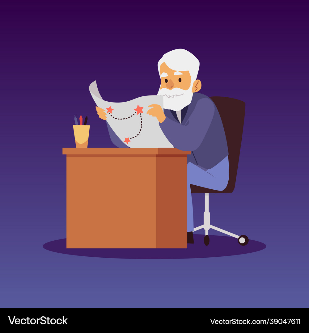 Professional astronomer scientist research map Vector Image