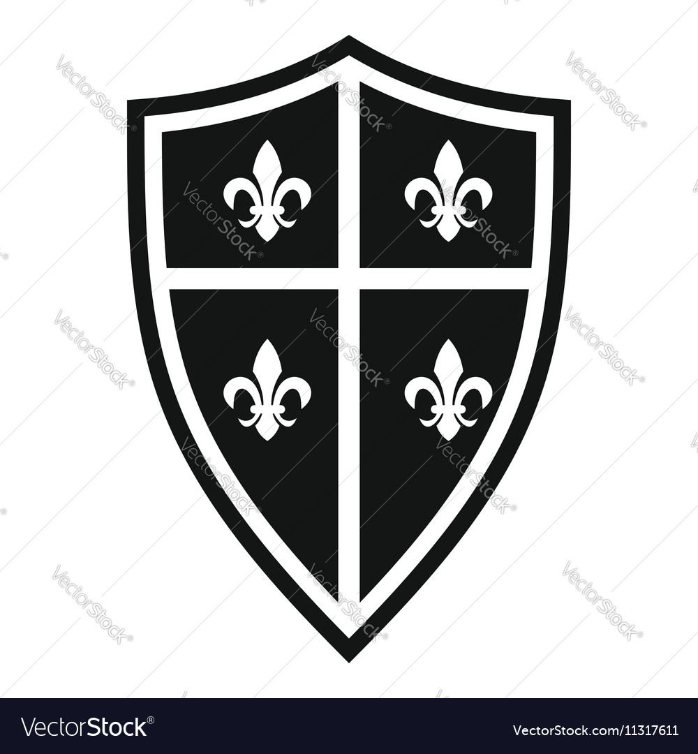 Royal Shield Icon Simple Style Royalty Free Vector Image