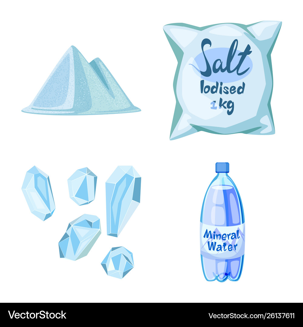 Salt and food sign set Royalty Free Vector Image