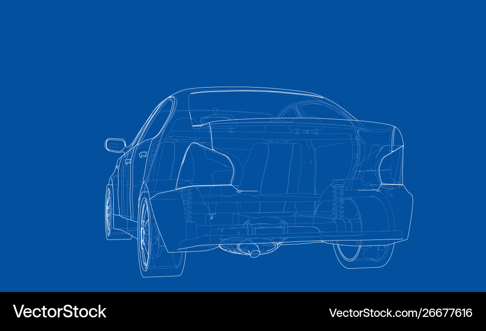 Concept car rendering 3d Royalty Free Vector Image
