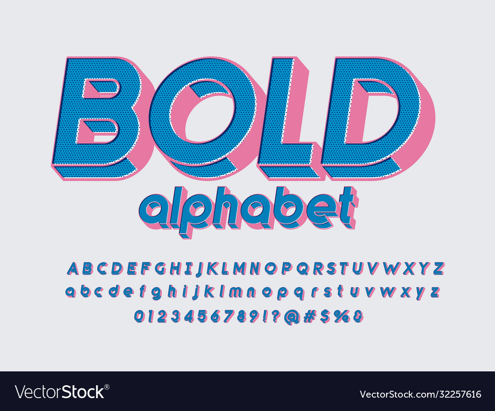 Halftone font Royalty Free Vector Image - VectorStock